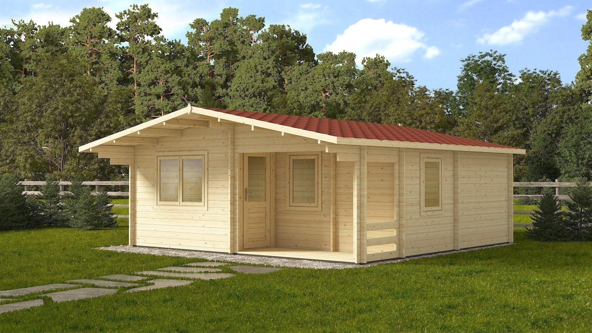 Fay Log Cabin 6mx6m - 44mm - Taylors Garden Buildings