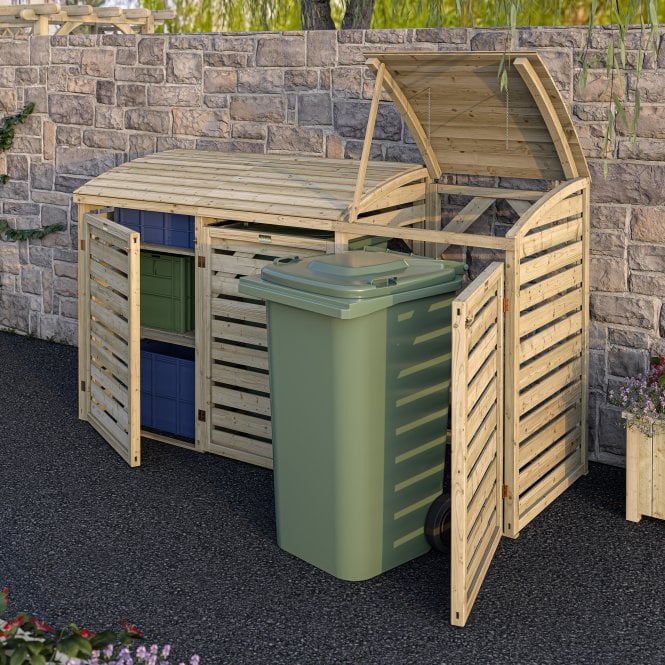 Rowlinson Double Bin Store With Box Store - Taylors Garden Buildings
