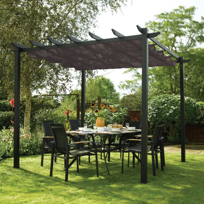 Latina Grey Garden Canopy 3mx3m - Taylors Garden Buildings